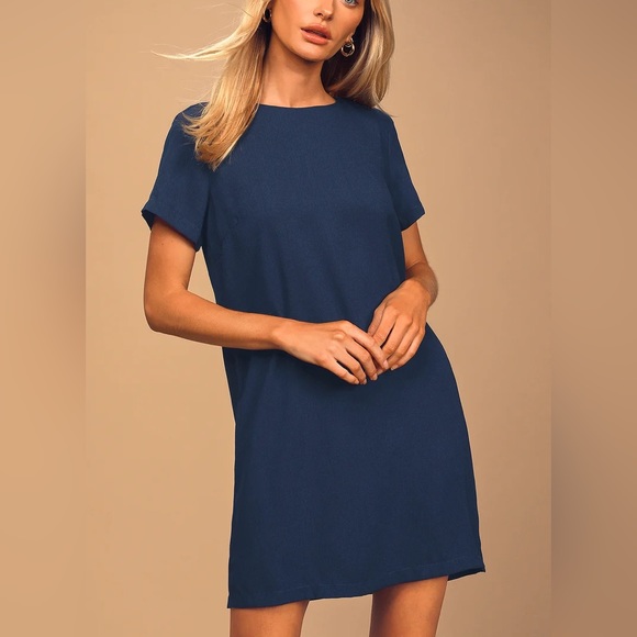 Lulus | Dresses | Lulus Shift And Shout Navy Blue Shift Dress | Poshmark